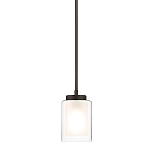 XiNBEi Lighting Pendant Lighting Modern 1 Light Mini Pendant Light with Dual Glass in Dark Bronze, Adjustable Hanging Ceiling Light for Kitchen & Living Room XB-P1195-DB