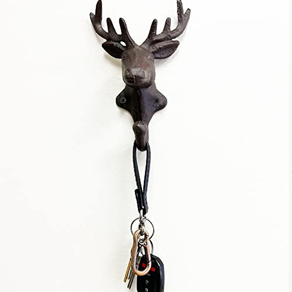 Grace Home Deer Head Hooks - Rustic Wall Hook Set
