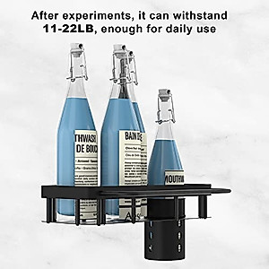 Misounda Shower Caddy Adhesive Shower Organizer Wall Mounted Shower Shelves with Storage Cup and Towel Bar No Drilling Bathroom Organizer Shower Storage for Dorm Bathroom Toilet Kitchen-Black