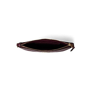 COACH Polished Pebble Small Wristlet Deep Berry One Size
