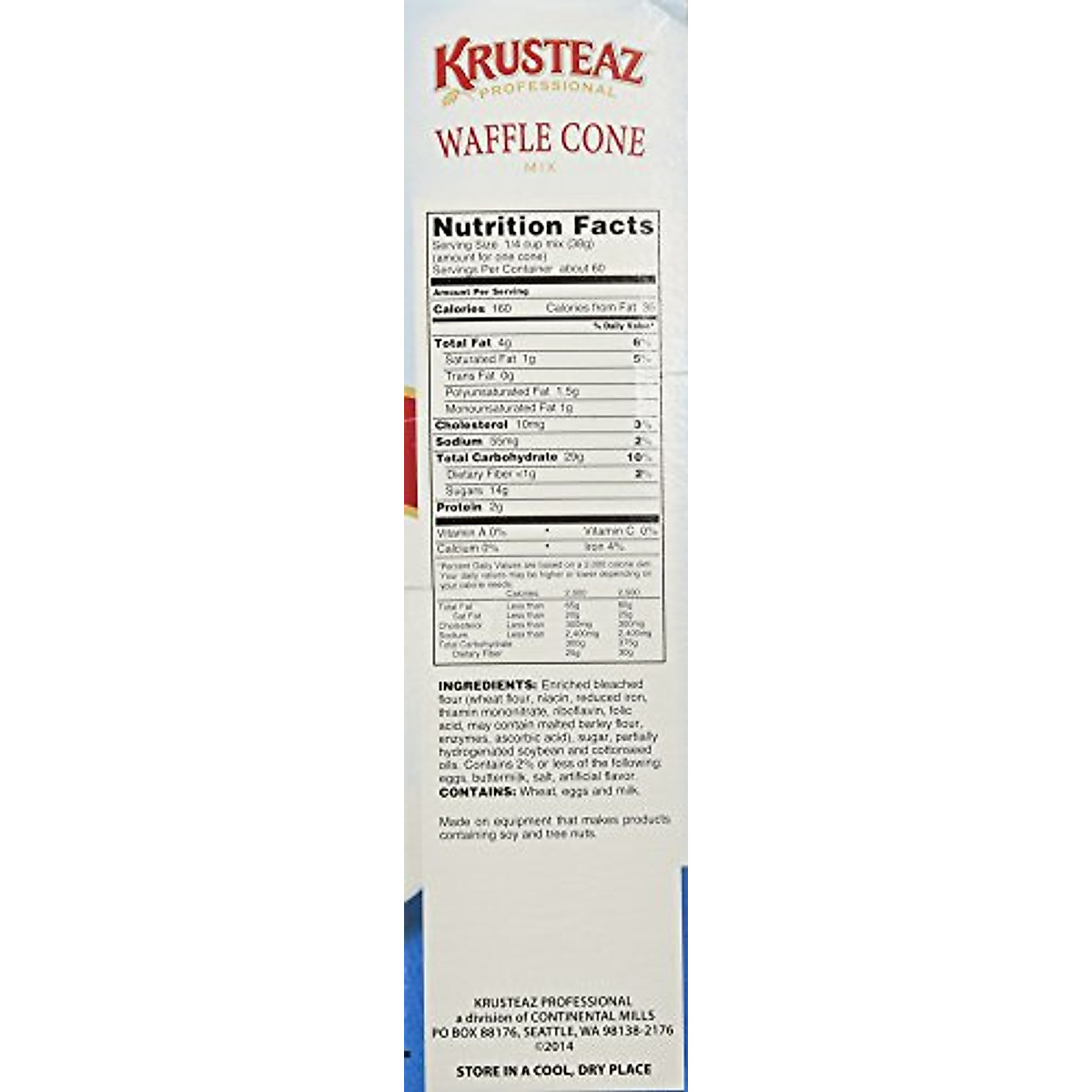 Krusteaz WAFFLE CONE Mix 5lb (2 Bags) Restaurant Quality