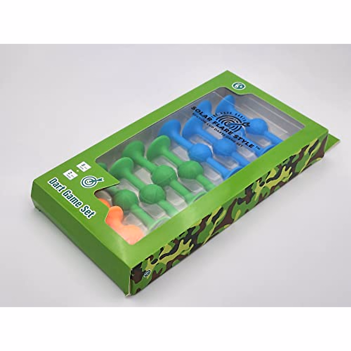 Family Darts Game, Christmas Suction Cup Silicone Darts Game, Stocking Stuffer Gift, Outdoors/Indoors, Camping Game, Kids and Adults Party Game, Fidget Toys, 10 Pieces for 2 Teams, green and blue