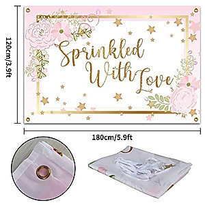 PAKBOOM Sprinkled with Love Backdrop Banner - Baby Shower Party Decorations for Boy Girl - 6x4ft