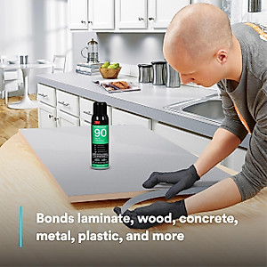 3M Hi-Strength Spray Adhesive 90, Clear Glue, Permanent, High Strength Bonding, High Tack, Bonds Laminate, Wood, Concrete, Metal, Plastic, 17.6 oz Net Wt, NOT FOR SALE IN CA AND OTHER STATES