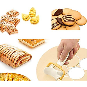 3Pcs Rolling Cookie Cutters Foundant Cutters Biscuit Rolling Cutters