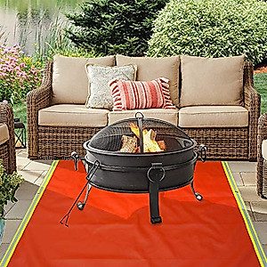 Cumberbatch 39" X 39" Fire Pit Mat, Fireproof Mat, Fire Resistant Grill Mats for Outdoor Grill, Protects Deck, Patio, Grass, Camping and Outdoor Surfaces Safety (Red)