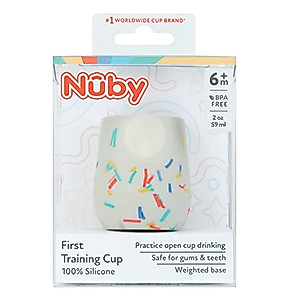 Nuby Silicone Confetti/Sprinkles First Open Training Cup for Baby - 2oz, 6+ Months