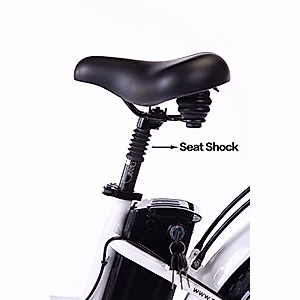 Soumye 26”x4.0 Snow Fat Tire Beach Cruiser Electric Bicycle 750W Brushless Motor 48V/16Ah Battery Max Speed 28m/h Step-Thru Frame M5 Display Shimano 7 Gears e-Bike for Adults (S142-White)