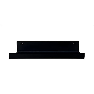 Mitus Floating Shelf Wall Mounted - Modern Industrial Metal Channel Ledge Black, 12 inch