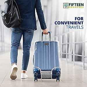 Luggage Covers for Suitcase TSA Approved | Handle Openings on L&R | Premium Clear Suitcase Covers for Luggage TSA Approved | Luggage Protector Suitcase Cover | Size 24in |Clear Luggage Cover Protector