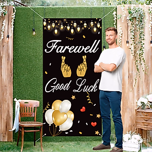 Labakita Farewell Good Luck Door Banner, Farewell Party Decorations, Going Away Party / Retirement / Graduation / Moving / Job Changing Party Decorations, Black