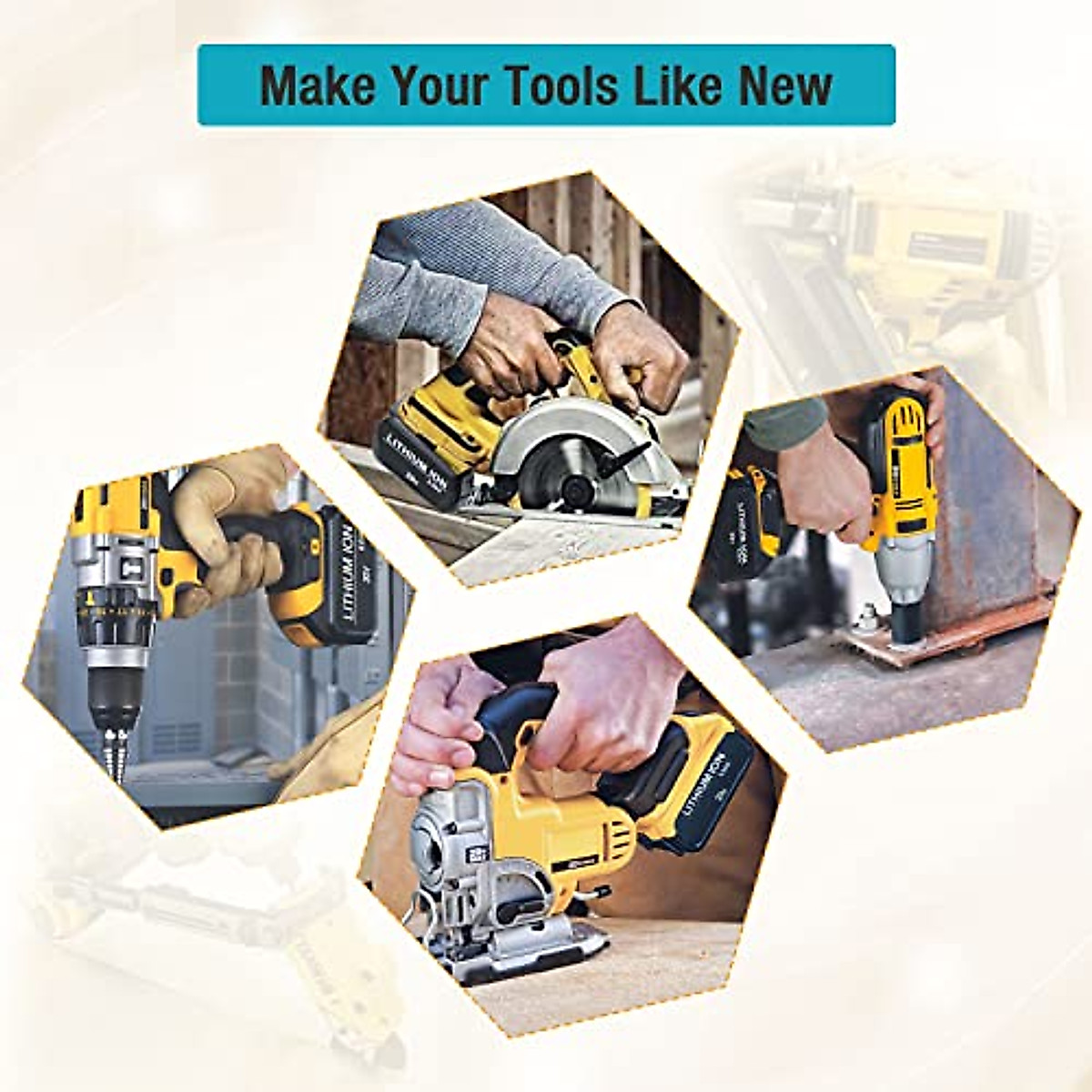 ORHFS 6.0Ah 20V Max Battery Replacement Compatible with Dewalt 20V Max XR DCB205 DCB204 DCB206 DCB205-2 DCB200-2 DCB180 DCD985B DCB200 DCD/DCF/DCG Series 2 Packs