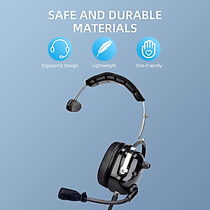 Retevis Unilateral Noise Reduction Two Way Radio Headset with Mic,Volume Adjust RT22 RT21 H-777 RT68,Compatible with Baofeng UV-5R 5RM Kenwood Rugged Radios,Walkie Talkie Headset(1 Pack)
