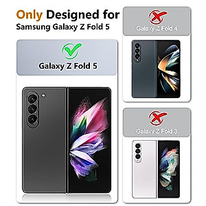 SPIDERCASE Designed for Samsung Galaxy Z Fold 5 Case,Built-in [Screen Protector] [Hinge Protection] [Kickstand] Full Body Heavy Duty Rugged Shockproof Case for Galaxy Z Fold 5 - Black