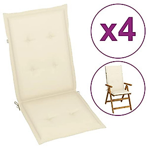 YEZIYIYFOB Chair Cushions Replacement 4 Pcs for Outdoor Indoor Garden Patio Lawn Porch Rocking Swing Seating Bench Wicker Sofa Daybed Cushion for Fabric White