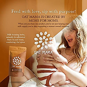 Oat Mama Lactation Tea: Chai Spice, Breastfeeding Support for New Moms, Organic Herbs to Help Increase Milk Supply, Women-Owned, 14 Tea Bags