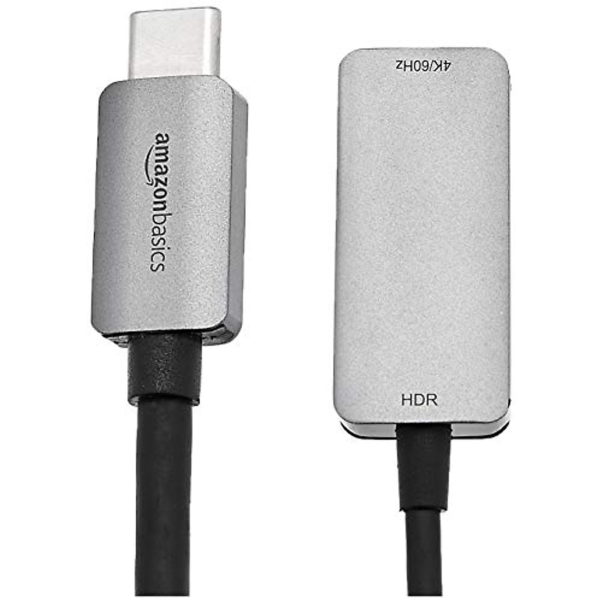 Amazon Basics USB-C 3.1 Male to HDMI Female Adapter (4K@60Hz), Gray, 1.69 x 1.45 x 0.43 inches