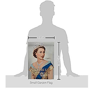 Queen Elizabeth II Flag Set Wood Dowel Sweet Life Sympathy Remembrance Memorial Bereavement Love Support Emotion Postive - House Banner Small Yard Gift Double-Sided 13 X 18.5