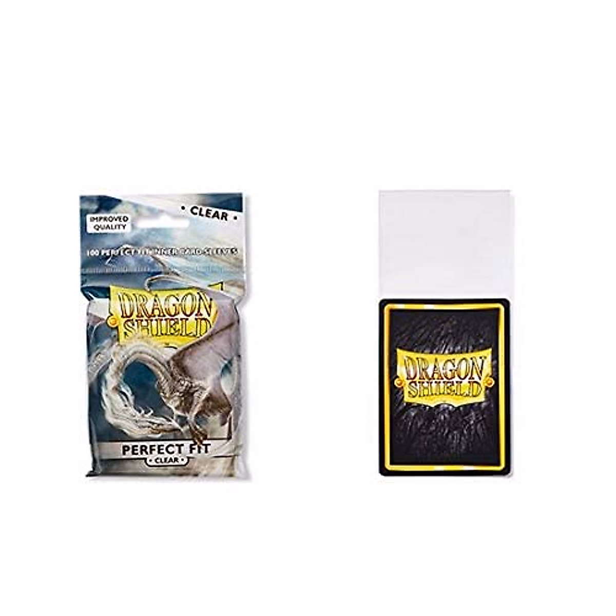 10 Packs Dragon Shield Perfect Fit Clear Inner Sleeves Standard Size 100 ct