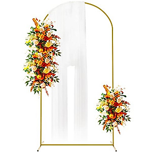 Putros Metal Arch Backdrop Stand 6.6FT Gold Wedding Balloon Arched Backdrop Stand Square Arch Frame for Birthday Party Bridal Baby Shower Ceremony Decoration