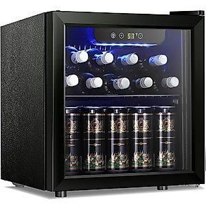 Antarctic Star 12 Bottle 48 Can Beverage Refrigerator Cooler - Mini Fridge Glass Door for Beer Soda Drinks or Wine,Freestanding Beverage Fridge for Home and Bar with Adjustable Shelving, 1.3 Cu. Ft.