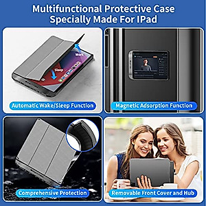 Loya Ark Case with USB C Hub for iPad Pro 12.9 inch 2021, 7-in-1 USB-C Multiport Adapter 4K HDMI, Smart Cover with Docking Station, SD/TF Card Reader, USB 3.0, 3.5mm Headphone Jack, Accessories