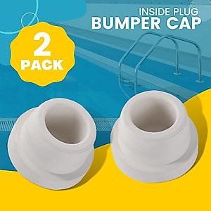 TonGass (2-Pack) Rubber Inground Pool Ladder Bumpers (White) - Fits 1.90” Swimming Pool Ladder Tubing - Inside Plug Bumper Cap