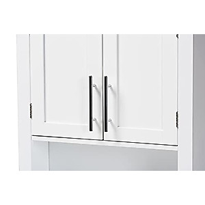 Baxton Studio Turner White Finished Wood 2-Door Bathroom Wall Storage Cabinet