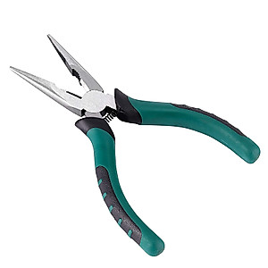 ZEONHEI 12 PCS 6.5 Inch Spring Needle Nose Pliers, Heavy Duty Steel Nose Side Cutting Pliers Nonslip Rubber Handle Wire Cutter for Crimping Looping Shearing