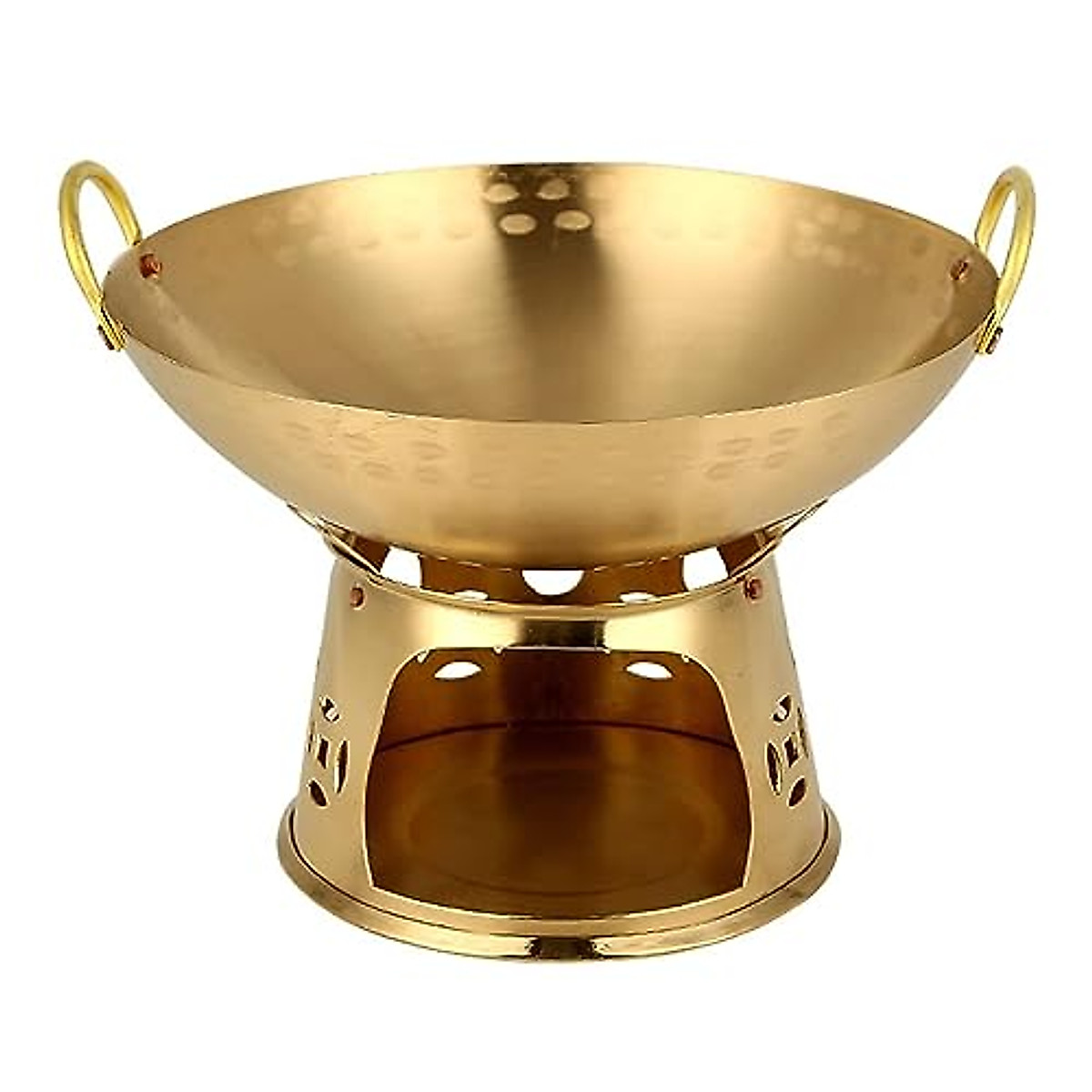 ZGFF Buffet Dry Pot Alcohol Stove, Simple Pure Copper Chafing Dish, Household Small Stew Hot Pot, for Outdoor Picnics Family Dinners