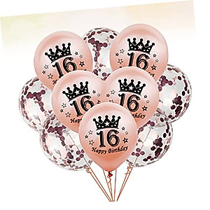 NOLITOY 20pcs 16 confetti balloons party balloons supplies printing balloons number ballons rose gold balloon garland decor birthday balloons latex balloons decorate balloon supplies baby