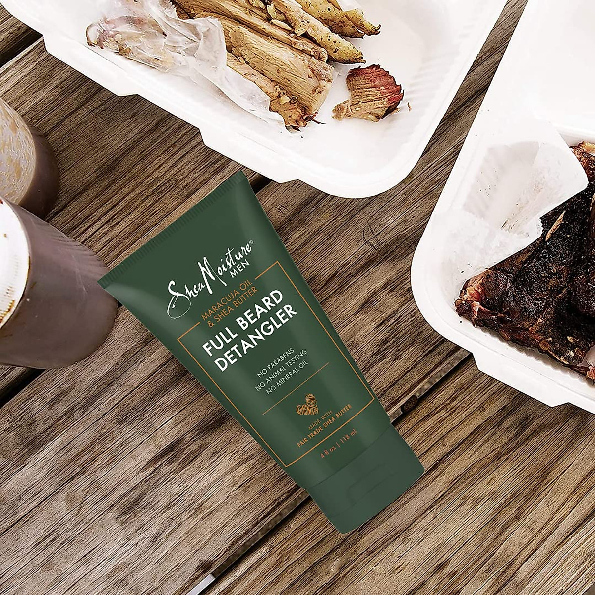 Shea Moisture Mens Full Beard Detangler, All Natural ingredients, Maracuja Oil & Shea Butter, Soften Hair & Ease Out Knots for a Scuff-Free Beard, 4 Ounce