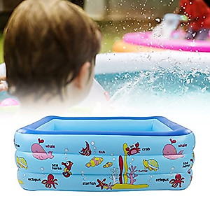 Rectangular Inflatable Pool PVC Inflatable Lounge Above Ground Family Swim Center for Summer Outdoor Backyard, Garden