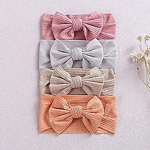Mookiraer Baby Girls Headbands with Bows Handmade Hair Accessories Stretchy Hairbands for Newborn Infant Toddler Baby Essentials (Figure 10pcs)