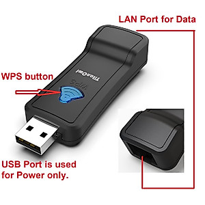 WiFi to LAN Network Adapter, 2.4 GHz Wireless to Ethernet for Printer Smart TV Alternative Dongle to WIS09ABGN UWA-BR100 TY-WL20 RJ45 DY-WL10 Repeater AP Extender Powered by USB