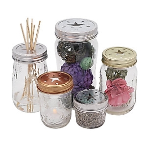 Star Cutout Galvanized Metal Lid Inserts for Mason, Ball, Canning Jars (10 Pack, Regular Mouth)