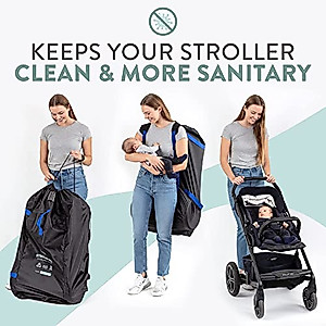 Fam Adorbs Gate Check Stroller Bag for Airplane Travel Durable & Convenient Nylon Stroller Travel Bag with Backpack Straps - Perfect Stroller Cover for Umbrella Stroller & Single to Double Stroller