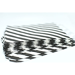 AKOAK 50 Pcs 5 x 7 Inches White and Black Striped Paper Bags,Holiday Wedding Christmas Favor Candy Treat Bags