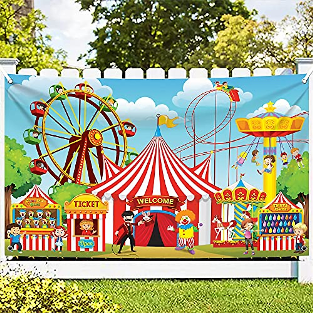KatchOn, Carnival Backdrop for Carnival Decorations - XtraLarge, 72x44 Inch | Carnival Theme Party Decorations | Carnival Banner, Circus Theme Party Decorations, Circus Decorations | Circus Banner