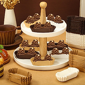 Mifoci 600 Pcs Oval Cupcake Papers Disposable Brownie Baking Cups Cake Loaf Pan Liners Boat Shaped Mini Muffin Cupcake Wrappers for Weddings Birthdays (Solid Style)