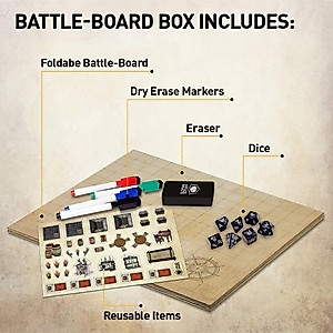 Melee Mats DND Map Starter Kit for Dungeons & Dragons Game - 23” x 27" Double Sided, Wet/Dry Erase Battle Terrain Grid - Ultimate Tabletop Board Gaming Experience with Accessories