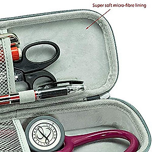 ASA TECHMED Semi Hard Stethoscope Carry Case, fits 3M Littmann Stethoscope and Other Accessories (Blue)