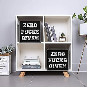 Zero Fucks Given Collapsible Storage Bins Basics Folding Fabric Storage Cubes Organizer Boxes with Handles