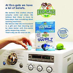 Eco-Gals Eco Swirlz Washing Machine Cleaner with Bonus Eco Scrubz Dishwasher Cleaner Add On 36 Count Deep Cleaning Tablets