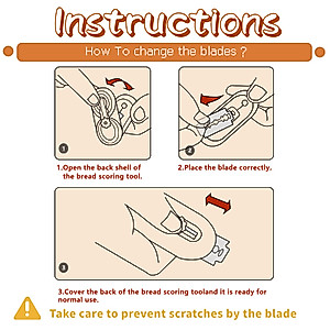 Tuuwhiz Bread Lame Dough Scoring Tool,Sourdough Bread Baking Supplies with Magnetic to Storage,Exquisite Design Bread Scorer Tool for Homemade Bread Baking Include 5 Razor Blades (Brown, Circular)