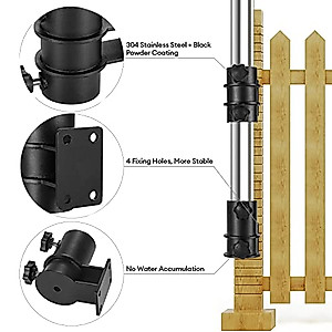 wihxd 2 Pcs Patio Umbrella Holder, Adjustable Deck Umbrella Mount, Heavy Duty Patio Umbrella Stand, Outdoor Umbrella Clamp Bracket for Deck Railing, Balcony, Courtyard, Fences (Max OD 2.2'')