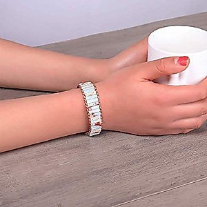 Plumiss Fashion Agalmatolite Beaded Wrap Leather Bracelet Jewelry