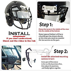CNPMANT Football Visor, Youth and Adult Football Helmet Viosor. Facial Protection Visor For Football Helmet Accessories, Shock Resistance, Scratch Resistant, UV Block, Reduces Glare, Enhances Clarity.