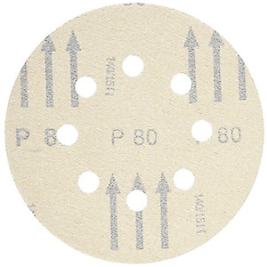 BOSCH SR5R080 5-Piece 80 Grit 5 In. 8 Hole Hook-And-Loop Sanding Discs