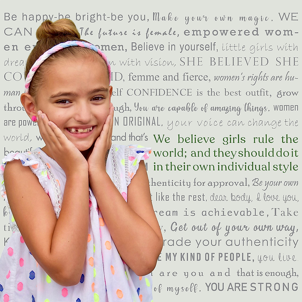 FROG SAC 4 Adjustable Braided Headbands for Girls, Rainbow Tie Dye Braid Hair Bands for Kids, Cute Girl Stretch Elastic Fashion Accessories for Children, Easter Basket Stocking Stuffers